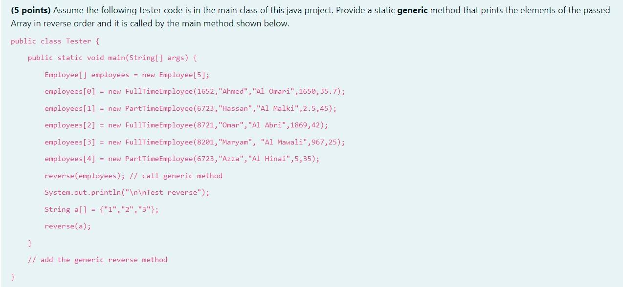 Solved Write a Java program that displays employees | Chegg.com