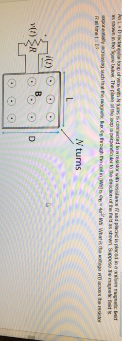 Solved An L times D rectangular loop of wire with N turns is | Chegg.com