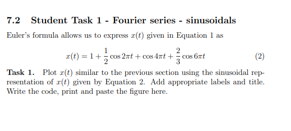 Solved Fourier series - complex exponentials The Fourier | Chegg.com