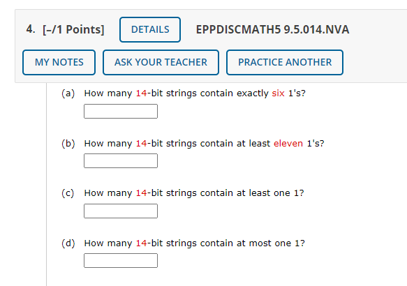 Solved 4. [-/1 Points] DETAILS EPPDISCMATH5 9.5.014.NVA MY | Chegg.com