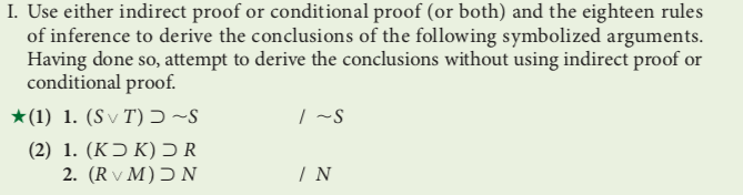 Solved I. Use either indirect proof or conditional proof (or | Chegg.com