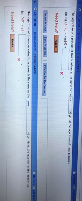 Solved The logarithm of a product of two numbers is the same | Chegg.com