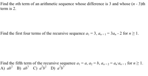 Solved Find the nth term of an arithmetic sequence whose | Chegg.com