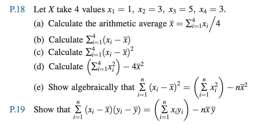 Solved = = P.18 Let X take 4 values x1 = 1, X2 = 3, x3 = 5, | Chegg.com