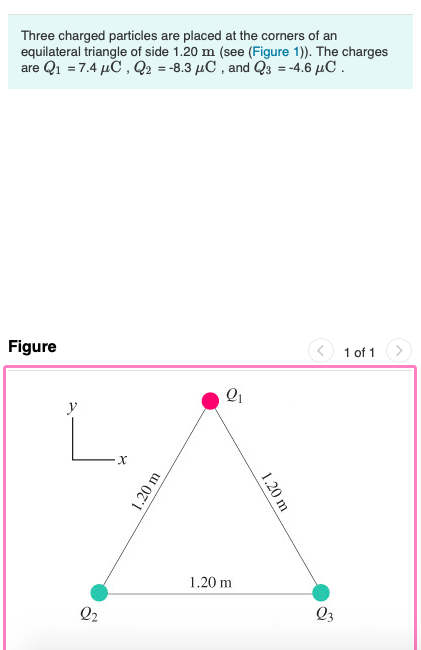 Solved Three charged particles are placed at the corners of | Chegg.com