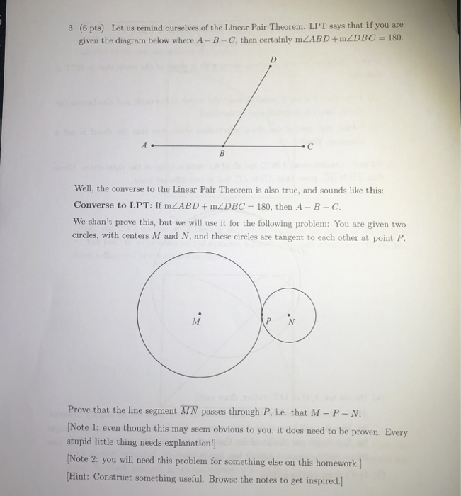 Solved 3. (6 pts) Let us remind ourselves of the Linear Pair | Chegg.com