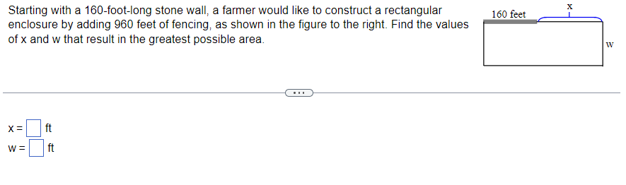 Solved Starting with a 160 -foot-long stone wall, a farmer | Chegg.com