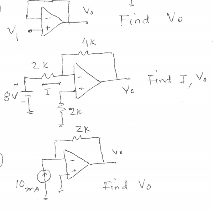Solved Find Vout for circuit 1 find Vout and I (current) for | Chegg.com