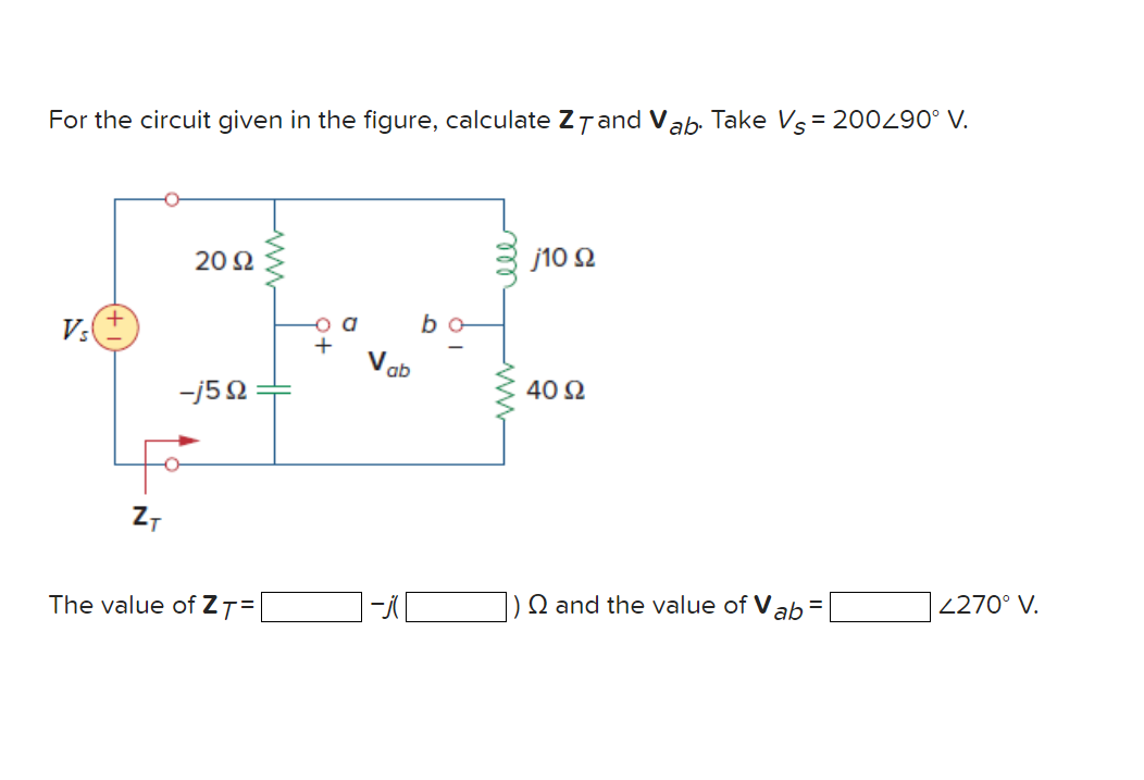 Solved Determine ZT and I for the given circuit, where | Chegg.com