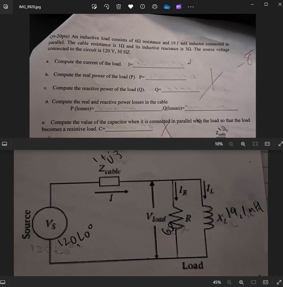 Solved An inductive load consists of 6Ω ﻿resistance and | Chegg.com
