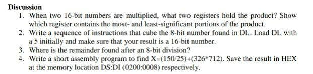 Solved Discussion 1. When two 16-bit numbers are multiplied, | Chegg.com