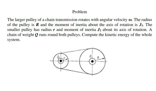 Solved Problem The larger pulley of a chain transmission | Chegg.com