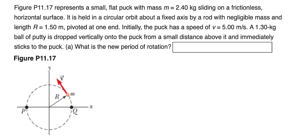 Solved Figure P11.17 represents a small, flat puck with mass | Chegg.com
