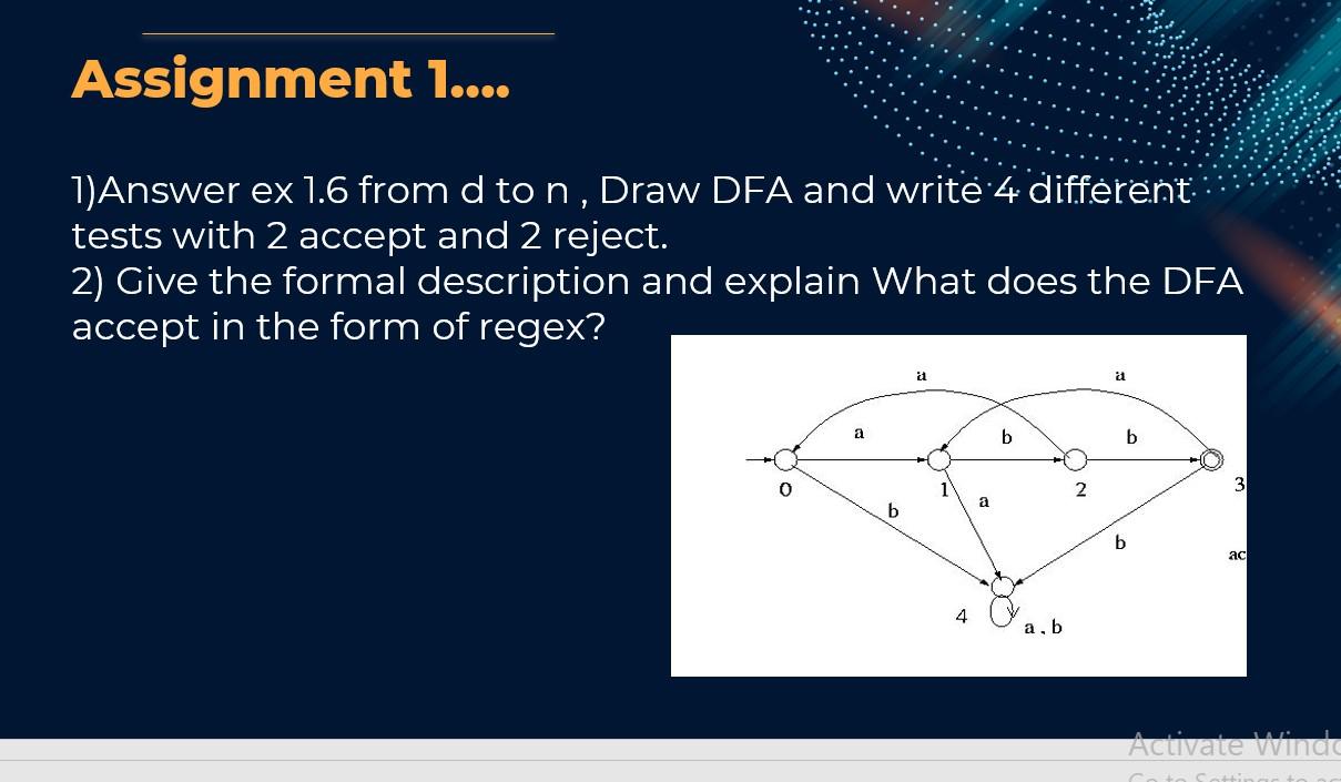 Assignment 1o 1answer Ex 16 From D To N Draw Dfa 