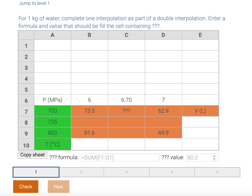 Enter the formula for linear interpolation in cell E2 | Chegg.com