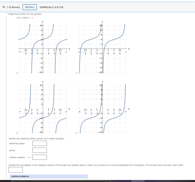 Solved 15. 5 Points] DETAILS OSPRECALC1 6.R.176. Graph the | Chegg.com