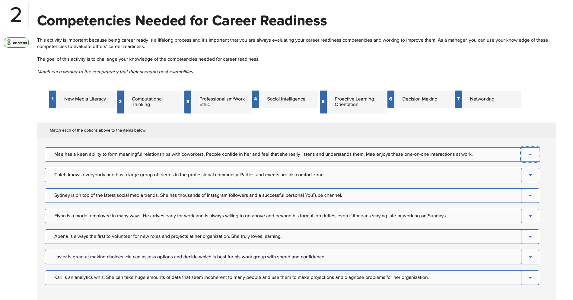 Solved Competencies Needed for Career Readinesscompetencies | Chegg.com