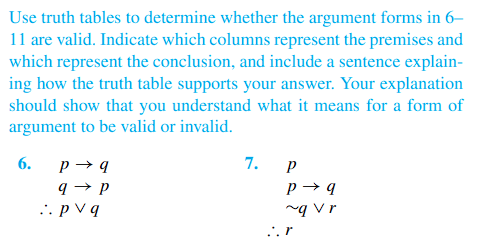 Solved Use truth tables to determine whether the argument | Chegg.com