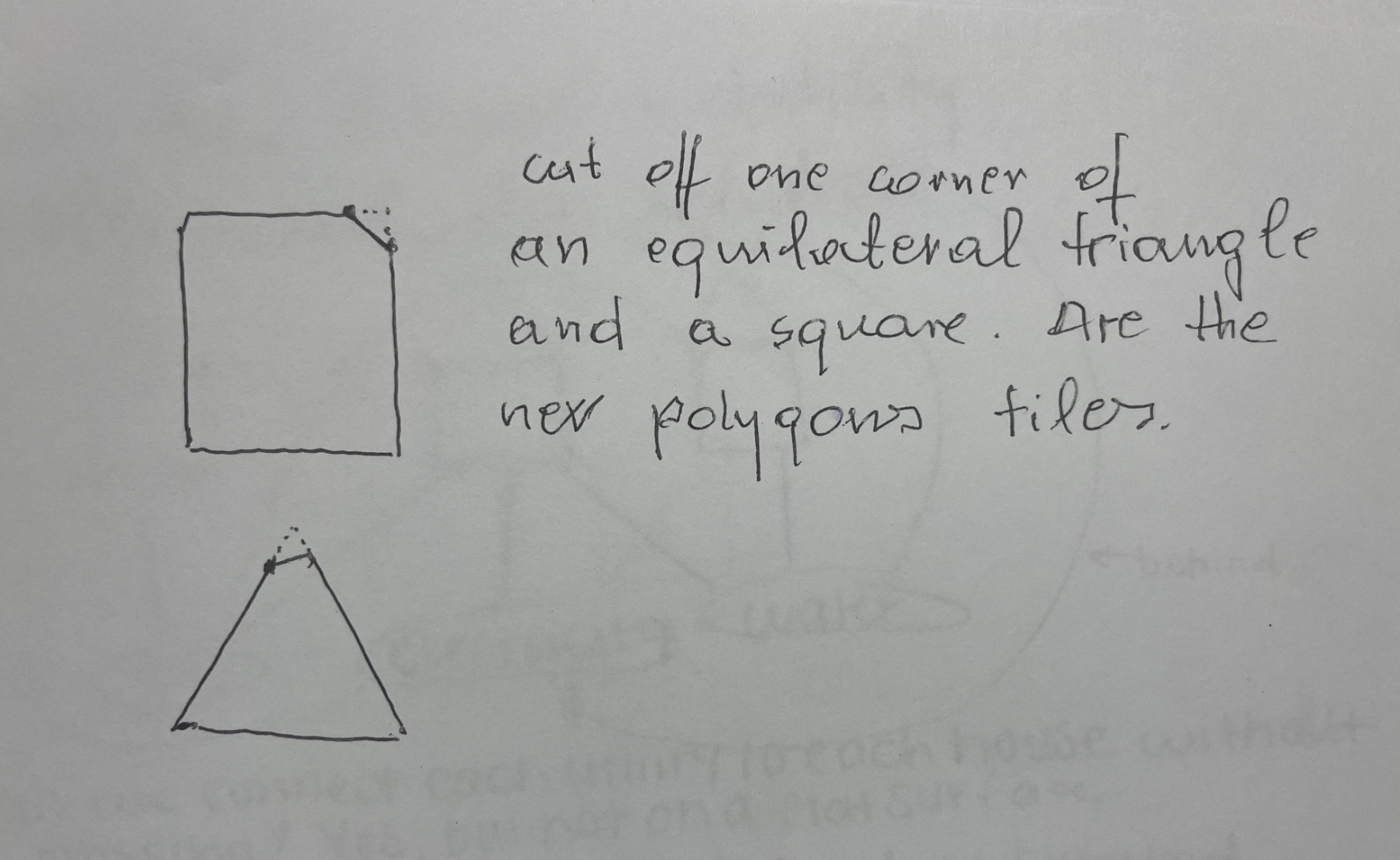 Solved Cut off one corner of an equilateral triangle and a | Chegg.com