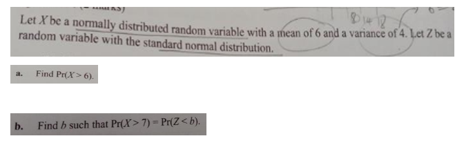 Solved ENS 814 18 6 Let X be a normally distributed random | Chegg.com