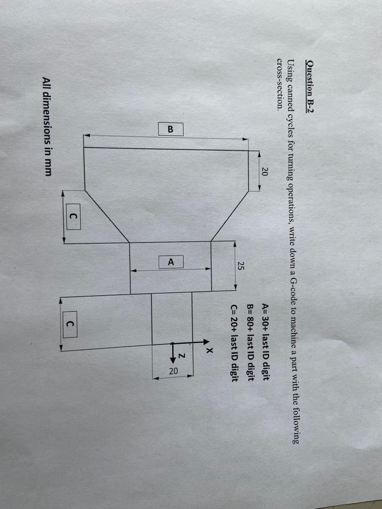 Solved Question B-2 Using canned cycles for turning | Chegg.com