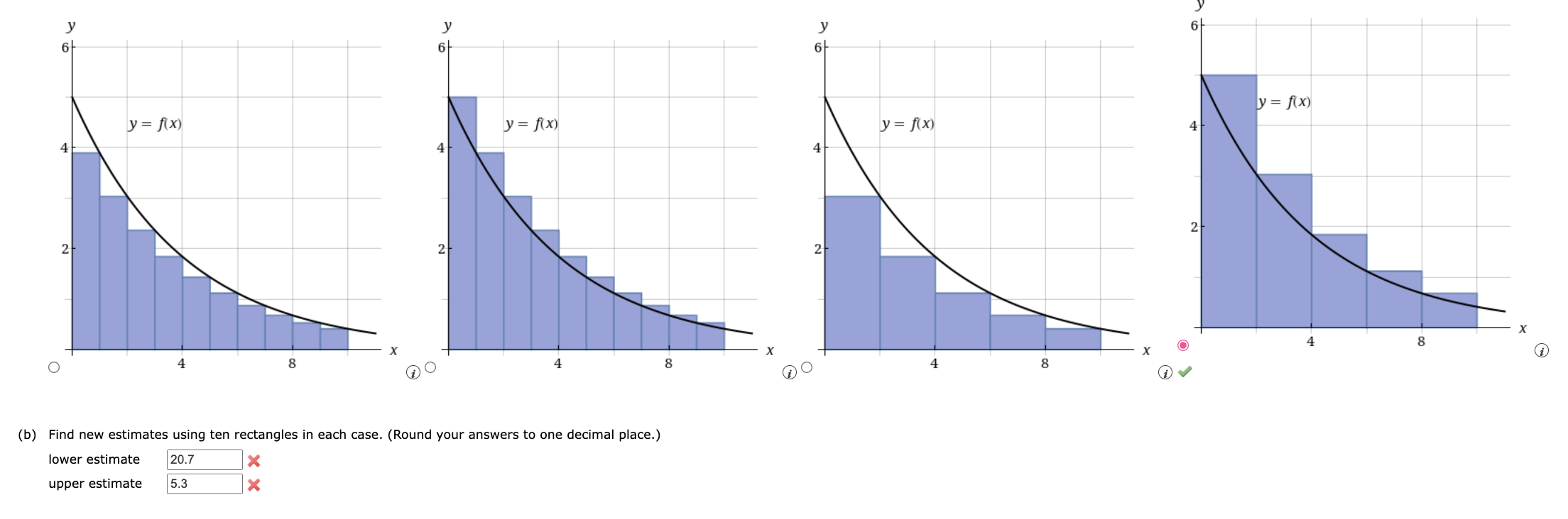 Solved Unless specified, all approximating rectangles are | Chegg.com