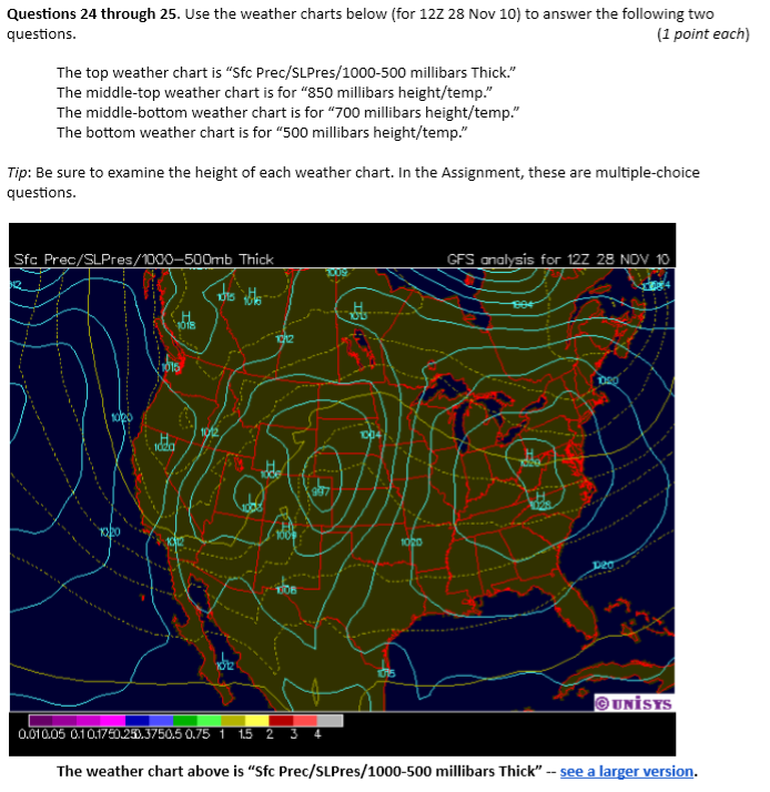 Solved Questions 24 through 25. Use the weather charts below | Chegg.com