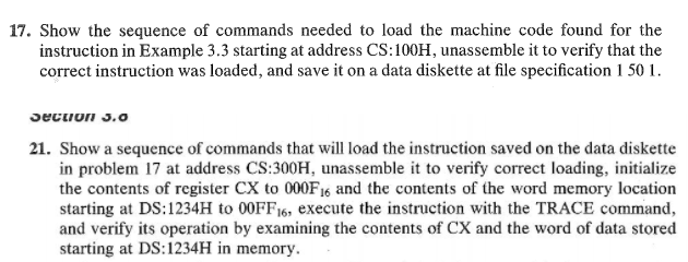 17. Show the sequence of commands needed to load the | Chegg.com