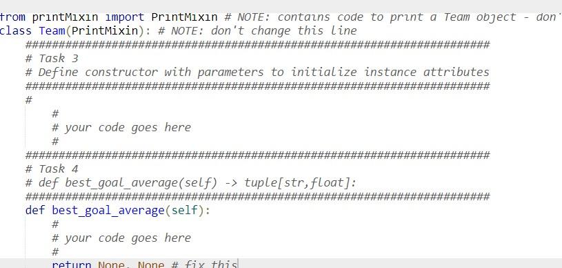 Solved For the Player class, complete the constructor | Chegg.com