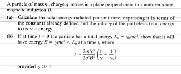 Solved A particle of mass m, charge q, moves in a plane | Chegg.com