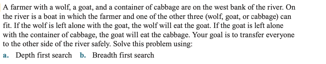 Solved A farmer with a wolf, a goat, and a container of | Chegg.com