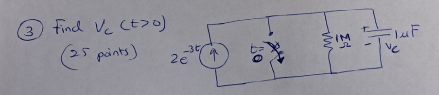 Solved Find Vc(t>0) (25 points) | Chegg.com