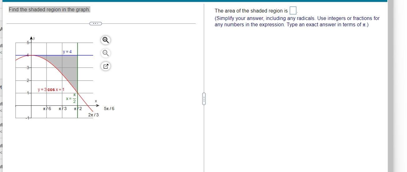 Solved Find the shaded region in the graph. The area of the | Chegg.com