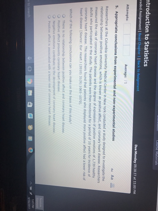 Solved Appropriate conclusions from experimental and | Chegg.com