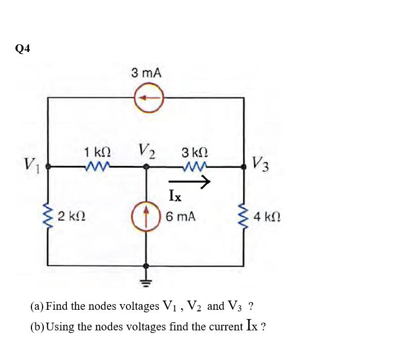 Solved (a) Find the nodes voltages V1,V2 and V3 ? (b) Using | Chegg.com