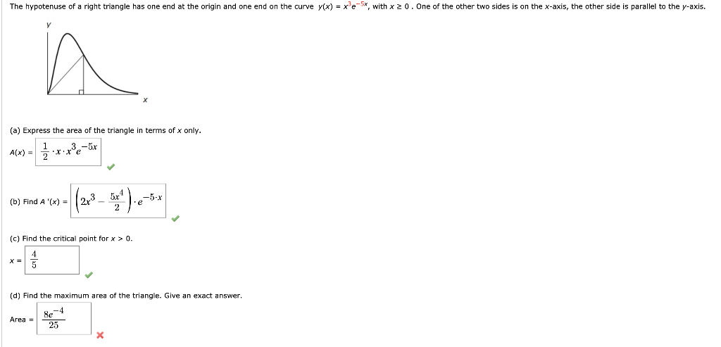 Solved The hypotenuse of a right triangle has one end at the | Chegg.com