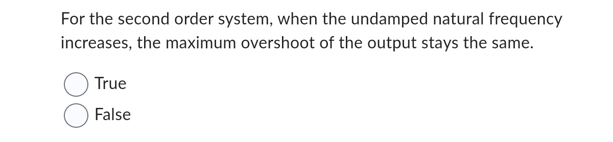 Solved For the second order system, when the undamped | Chegg.com