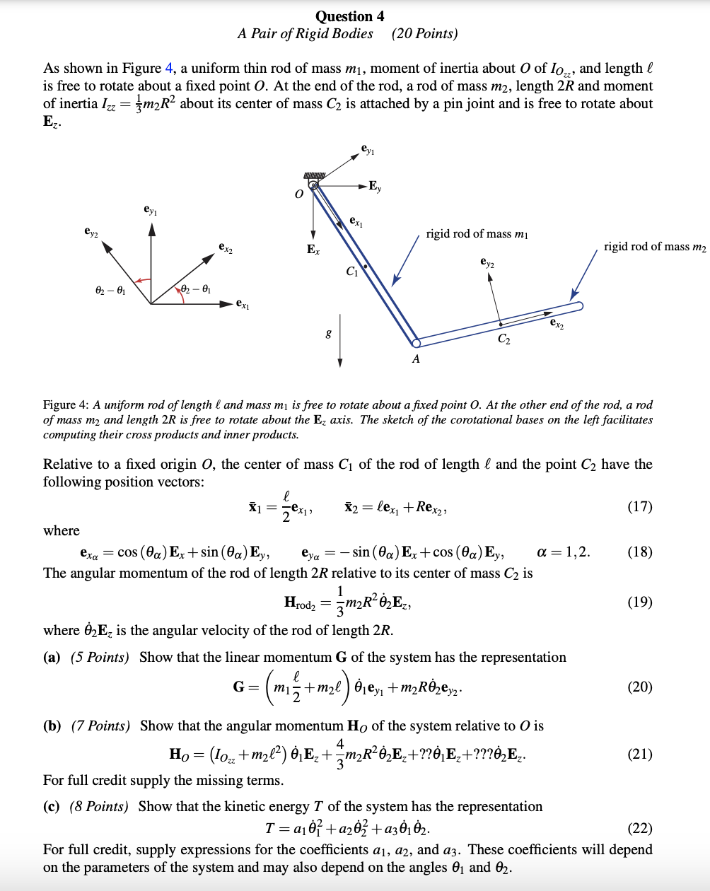 Solved As shown in Figure 4, a uniform thin rod of mass m1, | Chegg.com