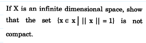 Solved If X is an infinite dimensional space, show that the | Chegg.com