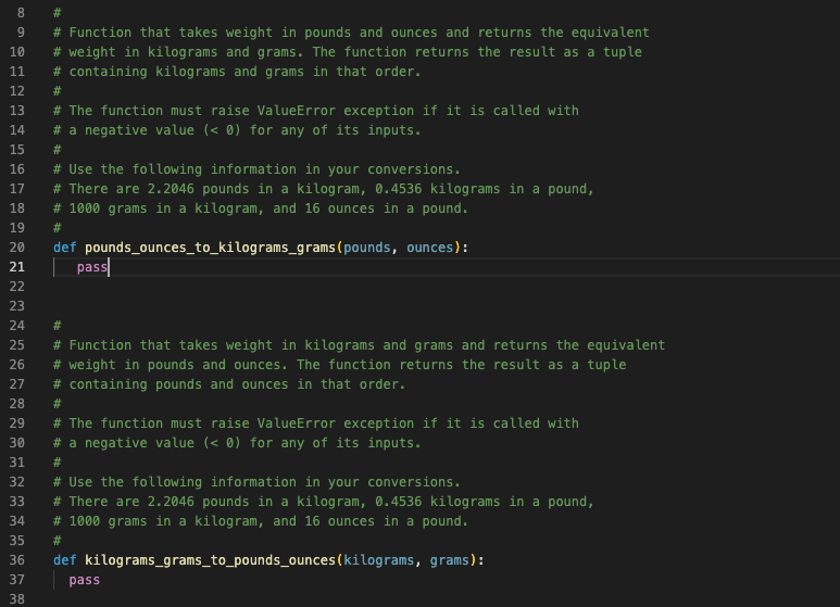 Solved 89101112## Function that takes weight in pounds and | Chegg.com