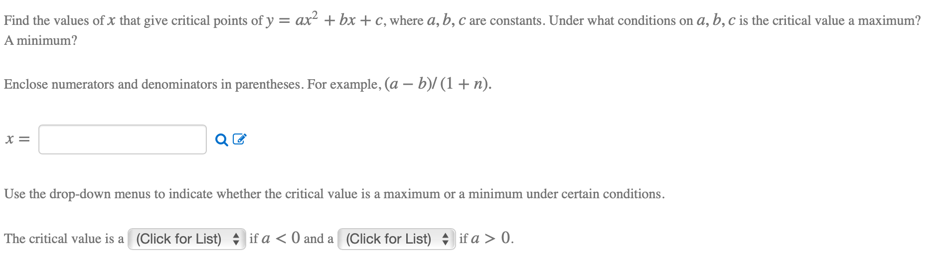 Solved Find the values of x that give critical points of y = | Chegg.com