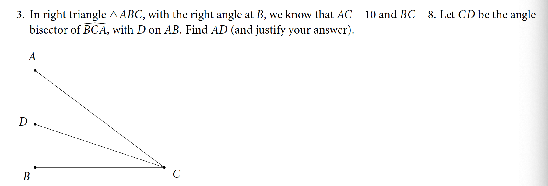 Solved = = > 3. In right triangle A ABC, with the right | Chegg.com