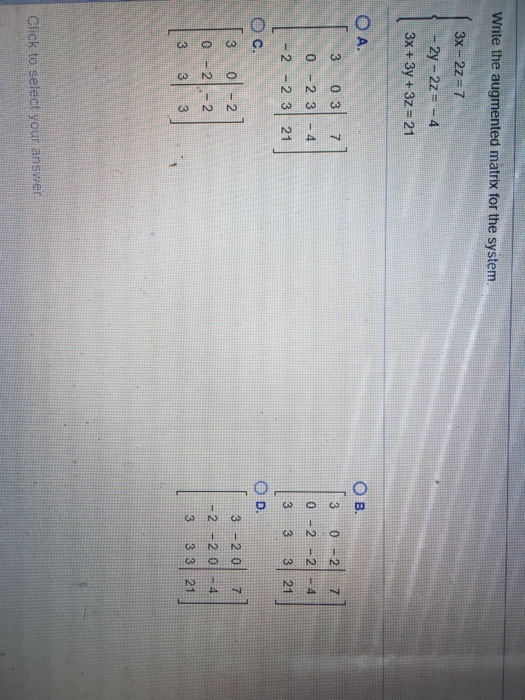 Solved Each matrix is nonsingular. Find the inverse of the | Chegg.com