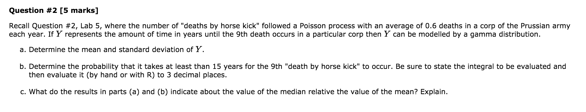 Solved Question #2 [5 marks] Recall Question #2, Lab 5, | Chegg.com