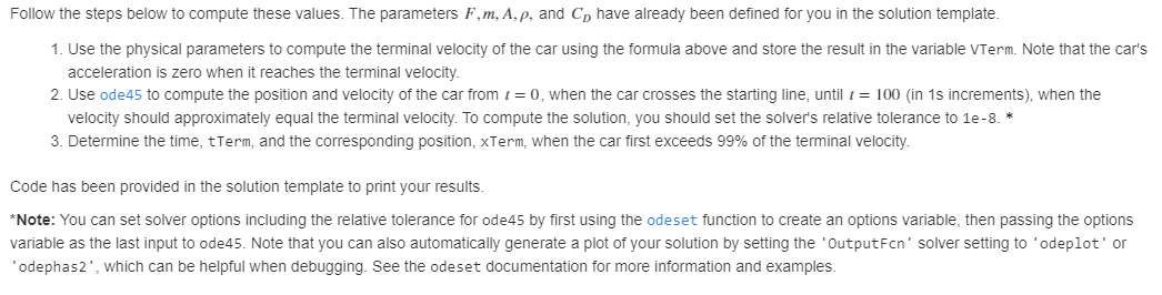 Solved Case Study: Modeling Race Car Motion My Solutions > | Chegg.com