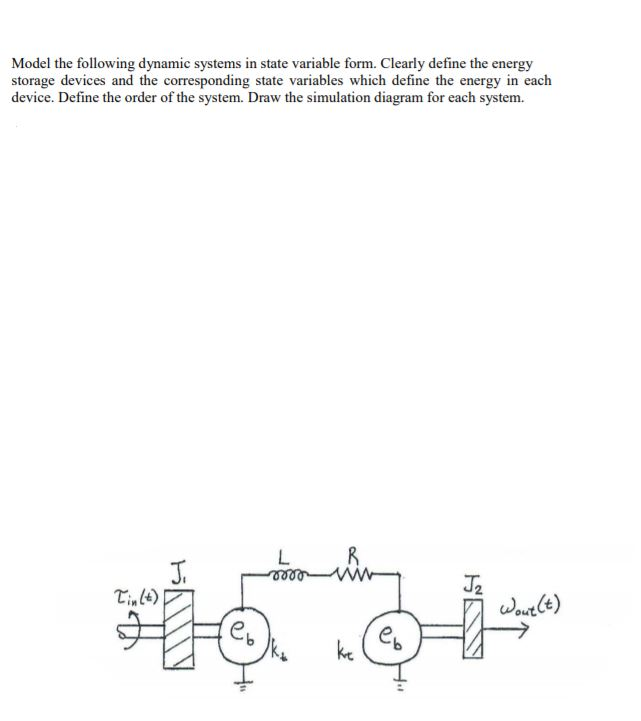 Model the following dynamic systems in state variable | Chegg.com