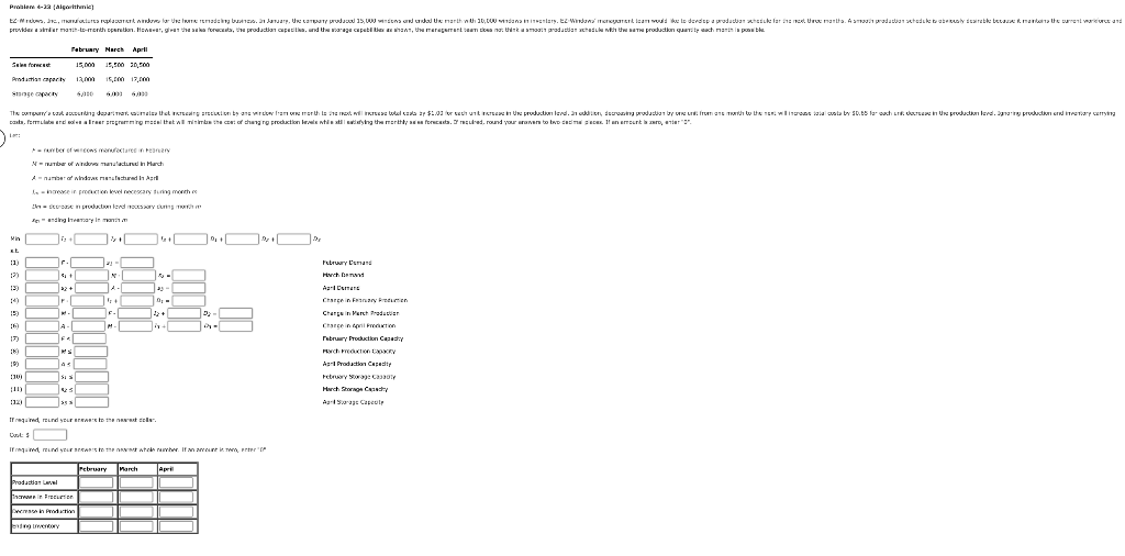 Solved Problem 4-23 (Algorithmic) EZ-Windows, Inc., | Chegg.com Solved Problem 4-23 (Algorithmic) EZ-Windows, Inc., | Chegg.com