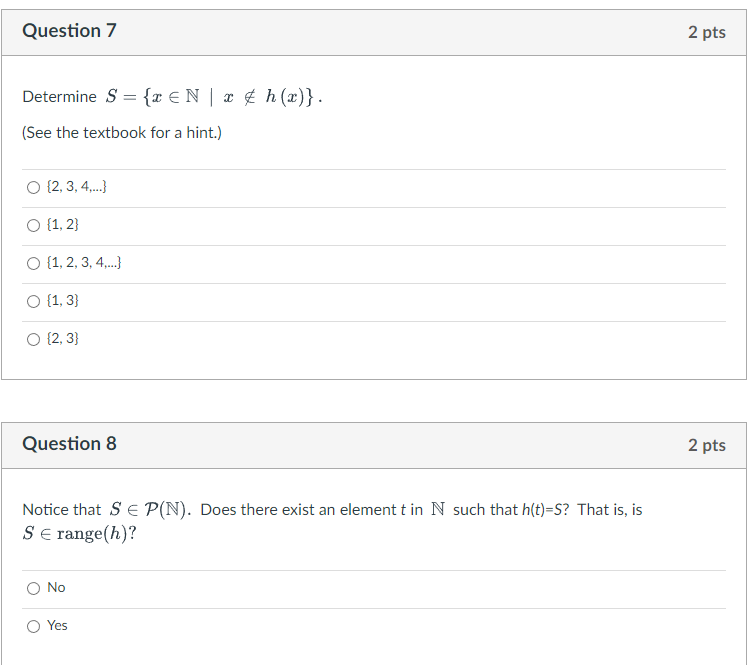 Solved Determine S={x∈A∣x∈/f(x)}. Let's consider it element | Chegg.com