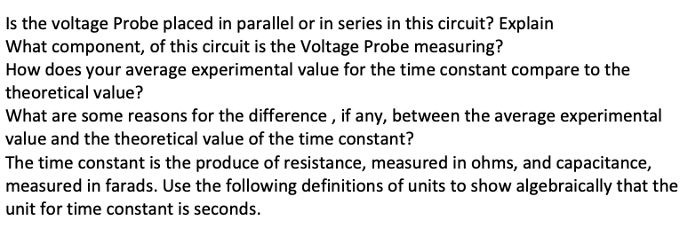 Solved 1). Find theoretical time constant and percent | Chegg.com
