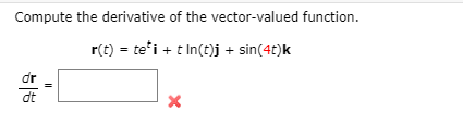 Solved Compute the derivative of the vector-valued function. | Chegg.com